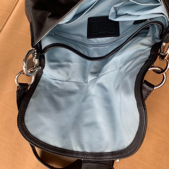 Coach | Bags | Coach Black Leather Shoulderbag Fold Over Front | Poshmark